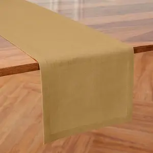 Solino Home Linen Table Runner For Dining Table Camel
