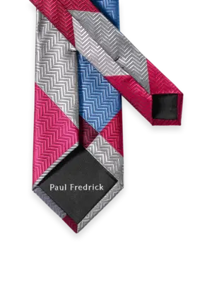 PAUL FREDRICK Patchwork Silk Neck Tie