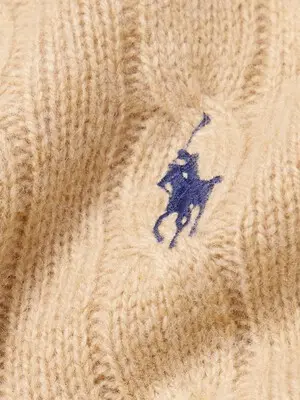 Polo Ralph Lauren Cable Knit Wool And Cashmere-blend Sweater - Brown