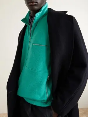 Auralee Silk-fleece Half-zip Sweatshirt - Green