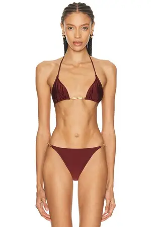 SHANI SHEMER Marlin Bikini Top - Burgundy