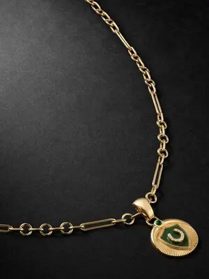 FOUNDRAE 18-karat Necklace With Emerald And Diamond - Gold