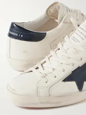 GOLDEN GOOSE Super-star Distressed Leather Sneakers - Neutrals