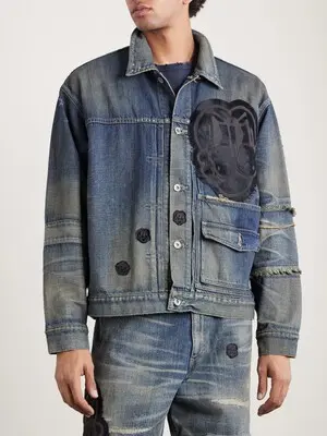 NEIGHBORHOOD Chito Savage Appliquéd Denim Jacket - Blue