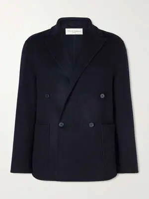 Officine Générale Maxwell Double-breasted Wool Suit Jacket - Navy