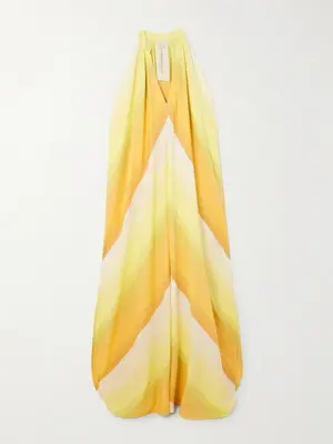 MARRAKSHI LIFE Oversized Striped Cotton Maxi Dress - Yellow