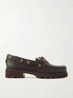 GIANVITO ROSSI Leather Boat Shoes - Brown
