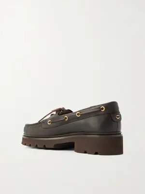 GIANVITO ROSSI Leather Boat Shoes - Brown