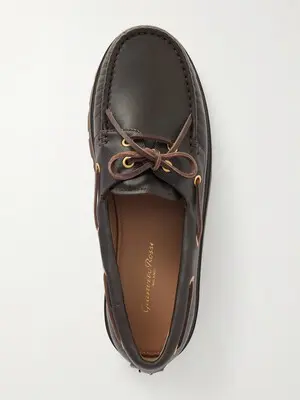GIANVITO ROSSI Leather Boat Shoes - Brown