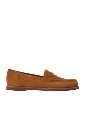 GIANVITO ROSSI Suede Loafers Tan