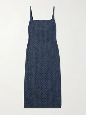 Dries Van Noten Printed Denim Midi Dress