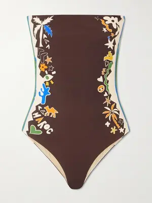 ALEMAIS Maroc Printed Swimsuit - Brown