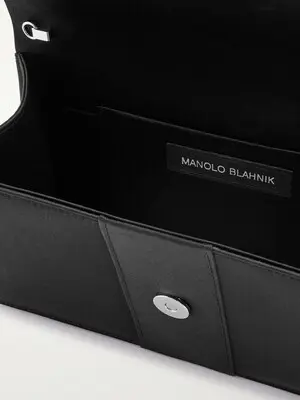 Manolo Blahnik Maycapjou Crystal-embellished Satin Clutch - Black