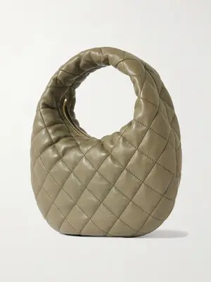 Saint Laurent Icarino Matelassé Leather Tote - Green