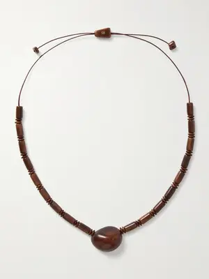 HUNTING SEASON The Choker Tagua And Leather Necklace - Brown