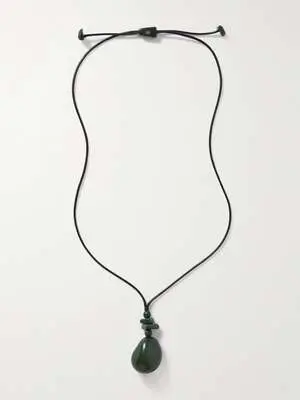HUNTING SEASON Pendant Tagua And Leather Necklace - Emerald