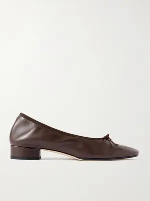 AeydĒ Onda Leather Pumps With Bow Detailing - Brown