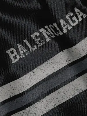 Balenciaga Logo-print Striped Appliquéd Jersey T-shirt