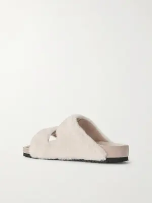 BIRKENSTOCK Arizona Shearling Sandals - Neutrals