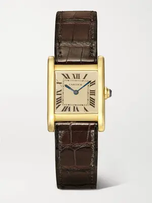 WIND VINTAGE Cartier Tank Normale 23mm 18-karat And Alligator Watch - Gold