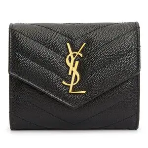 Saint Laurent Monogram Short Wallet - Black