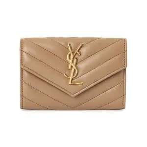 Saint Laurent Cassandre Card Holder - Beige