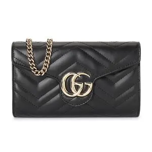 Gucci Gg Marmont Chain Shoulder Bag - Black