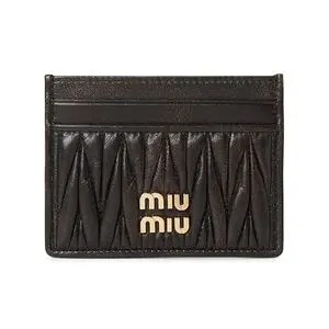 Miu Miu Matelasse Card Holder - Brown