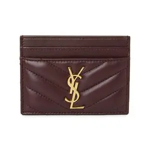 Saint Laurent Cassandre Card Holder - Wine