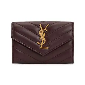 Saint Laurent Cassandre Card Holder - Wine