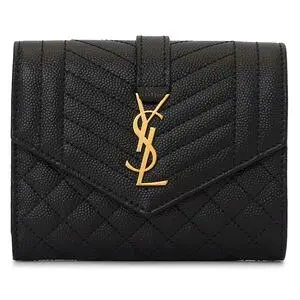 Saint Laurent Mix Matelasse Short Wallet - Black