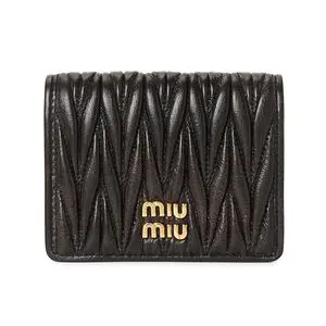 Miu Miu Matelasse Short Wallet - Brown