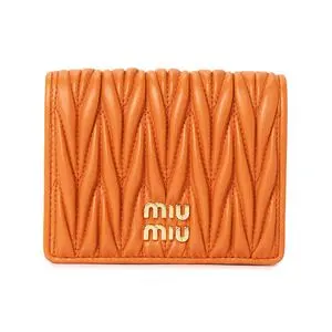 Miu Miu Matelasse Short Wallet - Orange