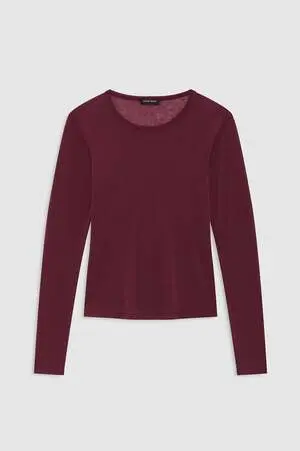 ANINE BING Sylvie Long Sleeve Tee - Fig