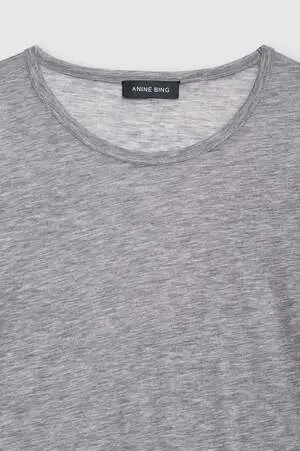 ANINE BING Sylvie Super Fine Jersey Crewneck Tee - Grey