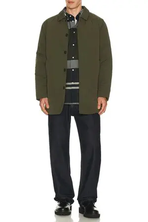 Barbour Wadded Lorden Showerproof Mac Jacket - Olive