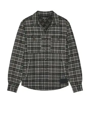 BORN X RAISED Embroidered Flannel Shirt Jacket