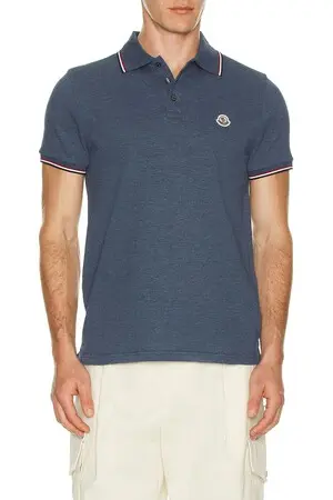 Men's Moncler Blue Polos