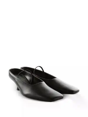 Calvin Klein Leather Mules With Cone Heel