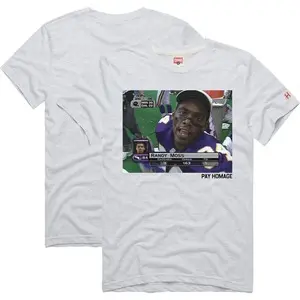 HOMAGE Randy Moss Minnesota Vikings Pay Tri-blend T-shirt - Ash