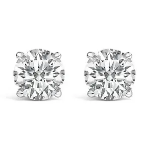 HAUS OF BRILLIANCE Platinum 5.00 Cttw Round Lab Grown Diamond Stud Earrings - White
