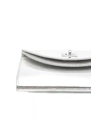Sandro Mambo Metallic Leather Clutch Bag With Chain Strap
