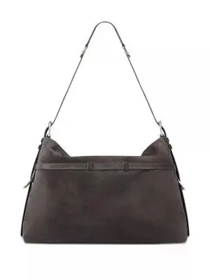 Givenchy Voyou Buckle Leather Shoulder Bag - Grey
