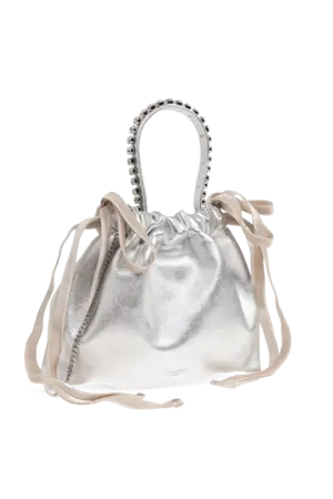 JIMMY CHOO Drawstring Mini Handbag - Silver