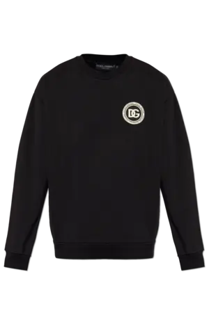 Dolce & Gabbana Sweatshirt With Logo Patch - Black