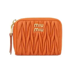 Miu Miu Matelasse Card Holder - Orange