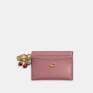 COACH Essential Card Case With Charms - Brass/peony