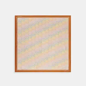 COACH Signature Rainbow Print Silk Square Scarf - Multi