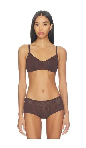 NEGATIVE UNDERWEAR Whipped Non-wire Bra In Brown - Espresso