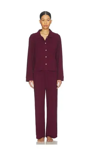 ALL MY LOVE Sloan Pj Set In Wine - Cranberry